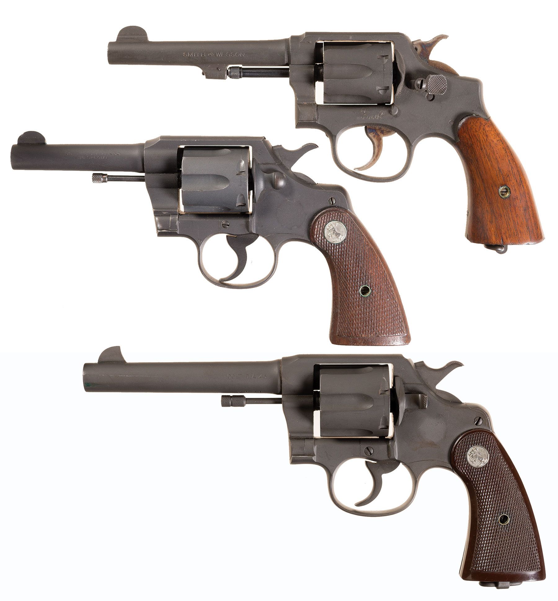 Three Military Double Action Revolvers -A) Australian Smith & We | Rock ...