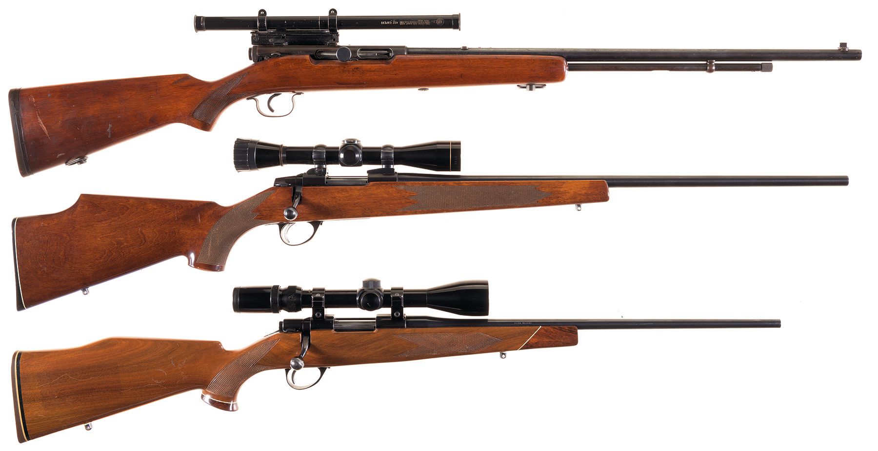 Three Sporting Rifles -A) Stevens Springfield Model 87 Semi-Auto | Rock ...