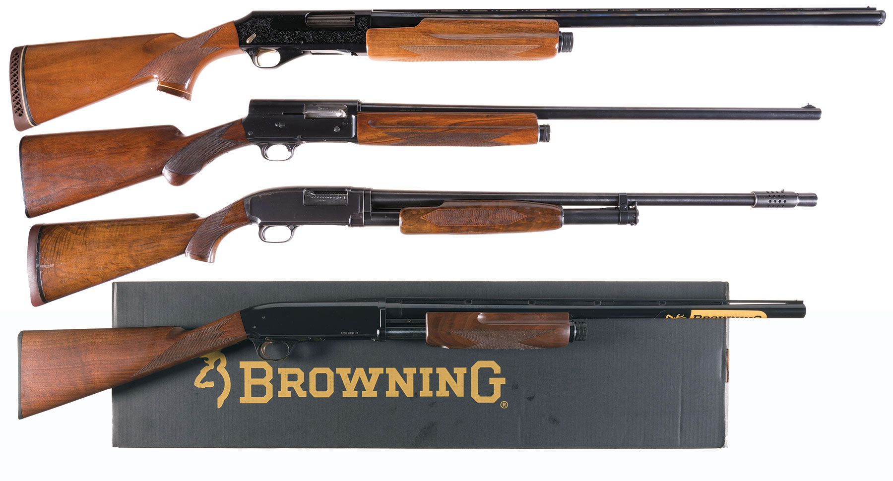 Four Shotguns -A) Engraved Weatherby Model 92 Slide Action Shotg | Rock ...