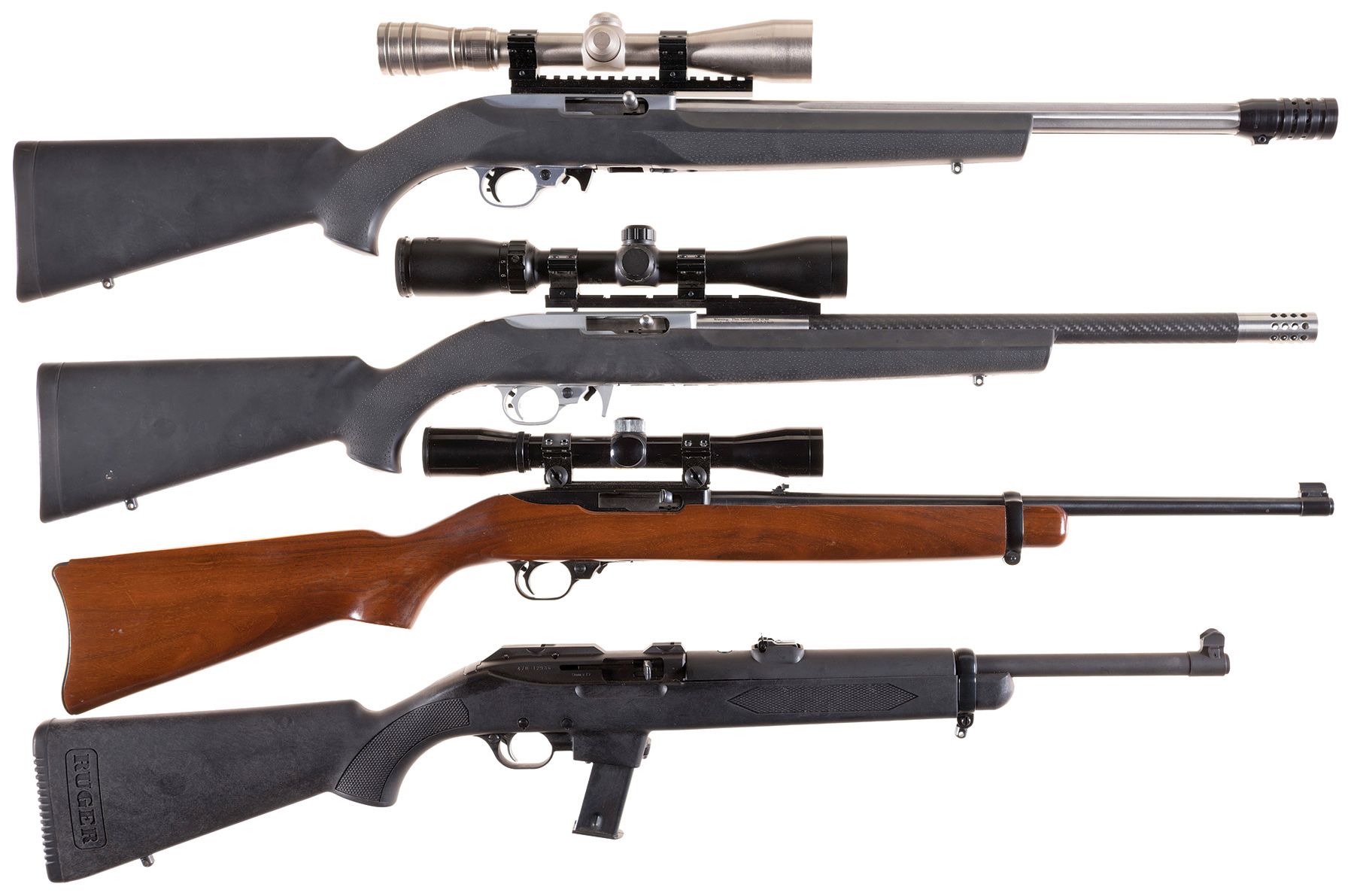 Four Ruger Semi-Automatic Carbines -A) Ruger 10/22 Carbine with | Rock ...
