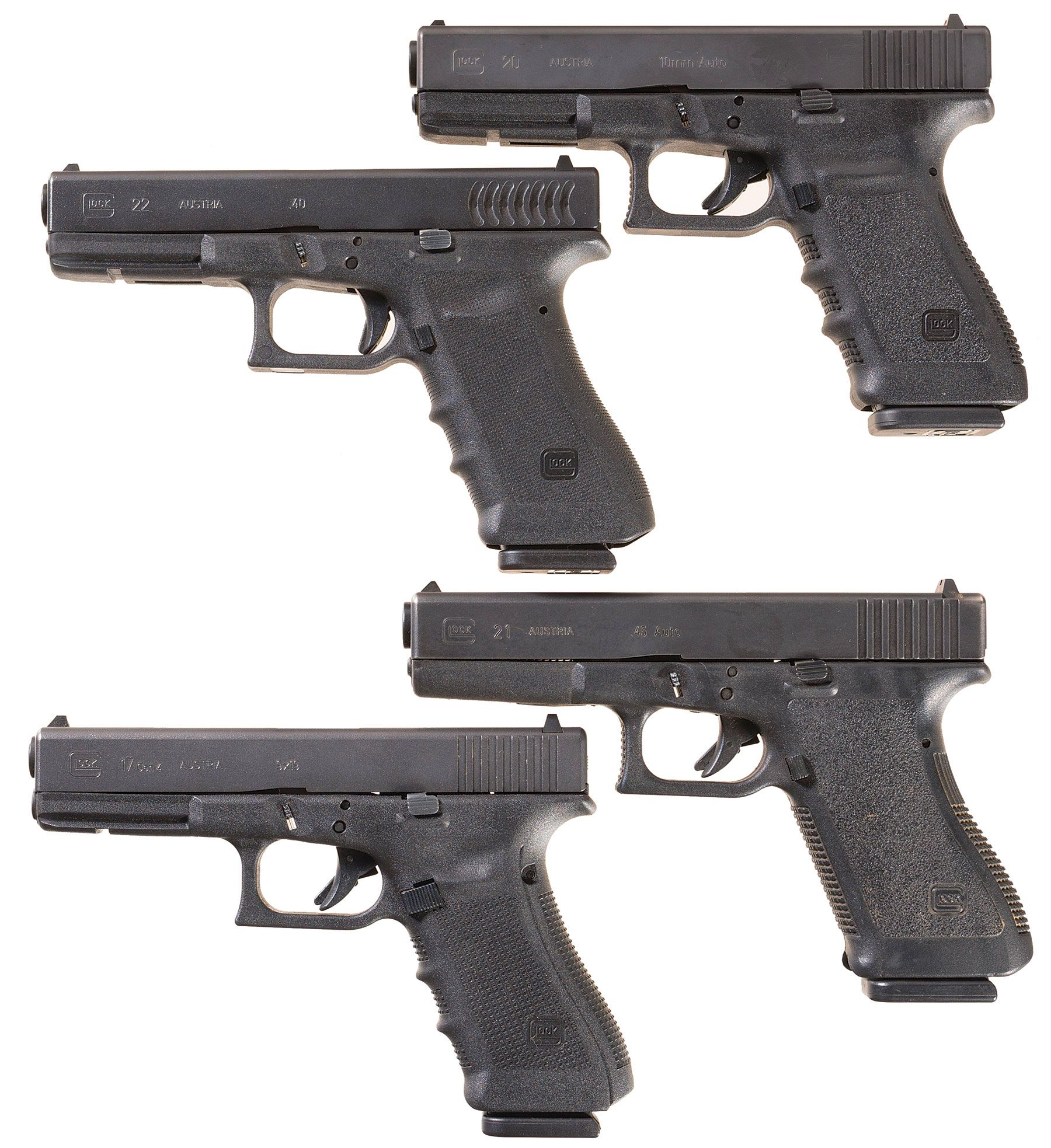 Four Glock Semi-Automatic Pistols -A) Glock Model 20 Pistol | Rock ...