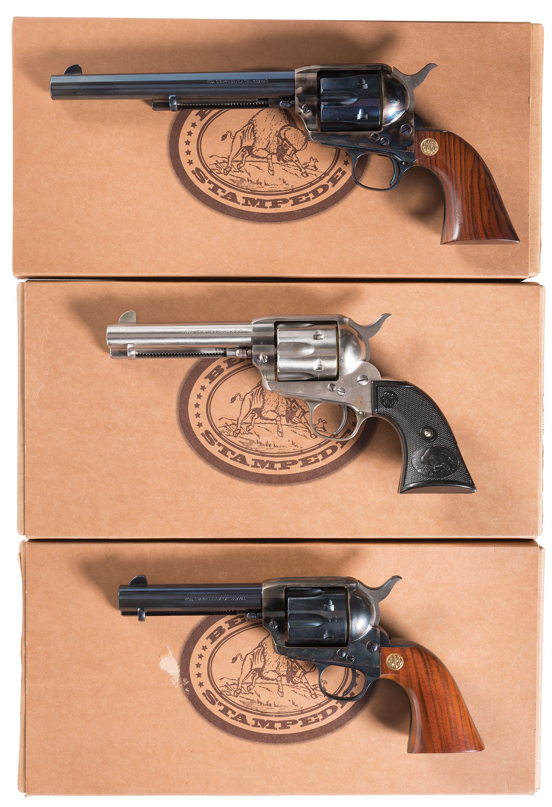 Three Beretta Single Action Army Revolvers with Boxes | Rock Island Auction