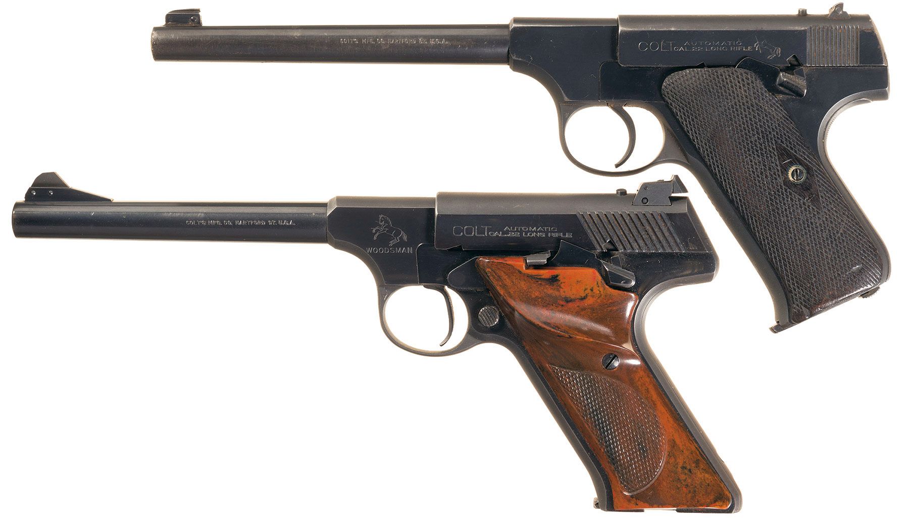 Two Colt Semi-Automatic Pistols -A) Colt Pre-Woodsman Pistol | Rock ...