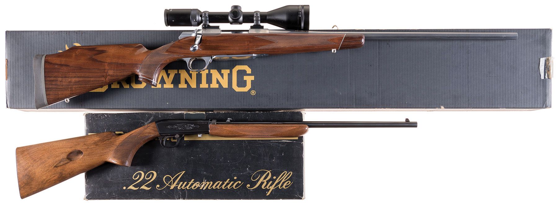 Two Engraved Browning Sporting Rifles with Boxes -A) Browning Wh | Rock ...