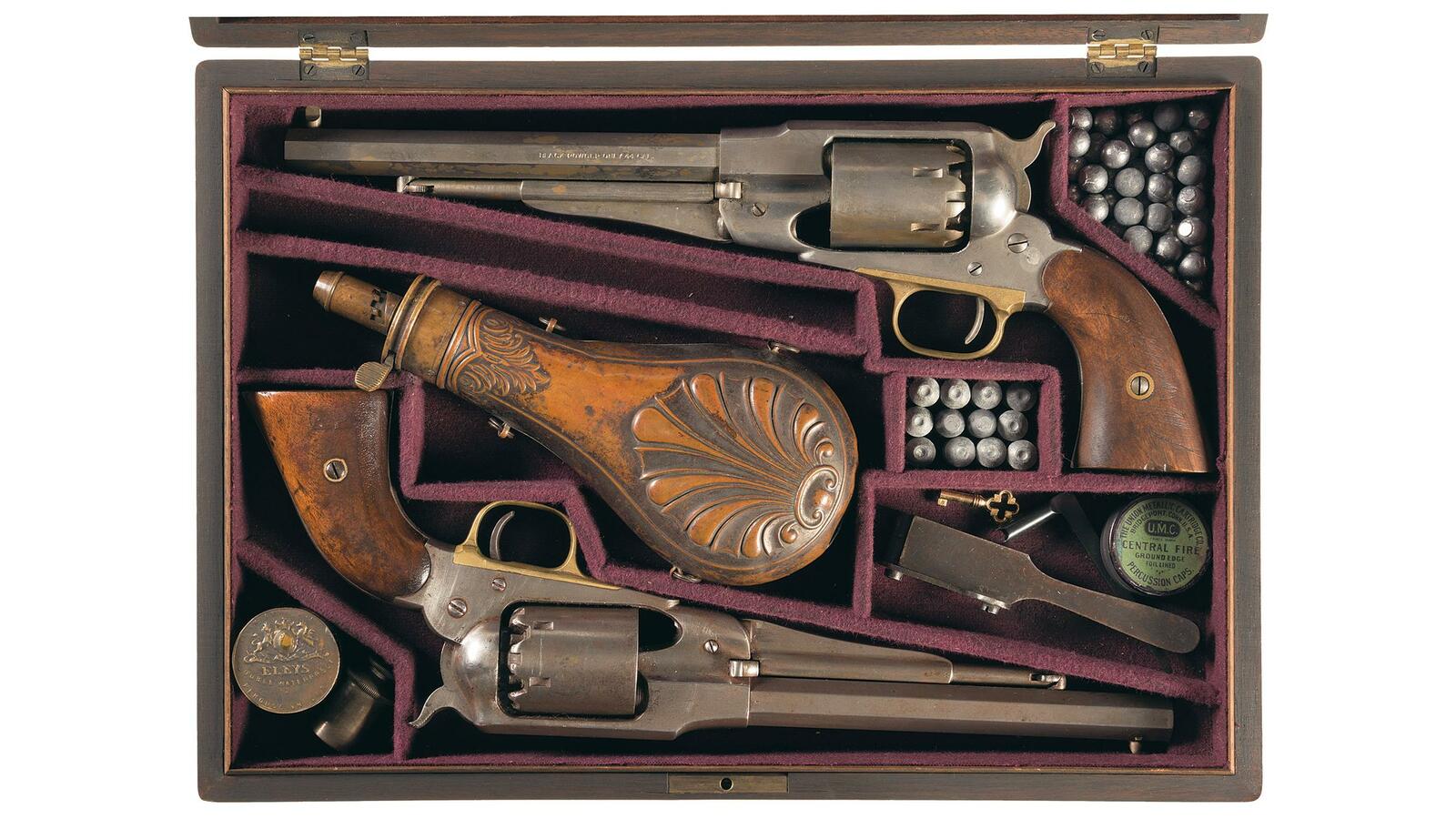 Two New Model Army Percussion Revolvers w/ Case and Accessories | Rock ...