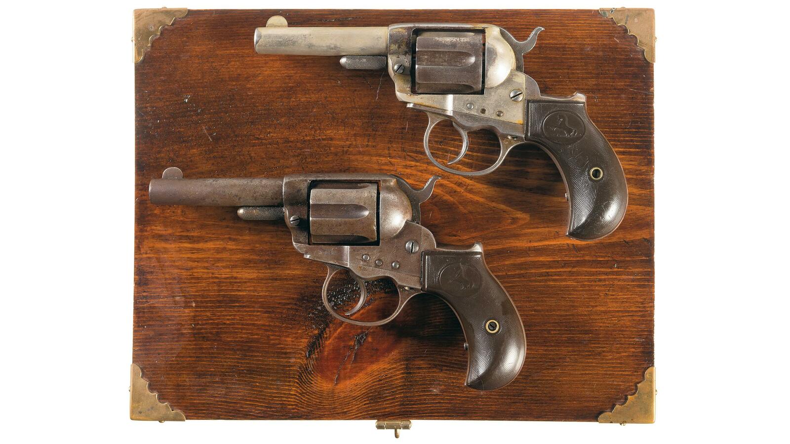 Two Antique Colt Model 1877 Sheriff's Model DA Revolvers w/ Case | Rock ...