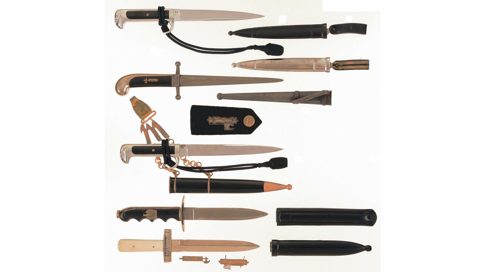 Five Italian Fascist Daggers with Sheaths and Cases | Rock Island Auction