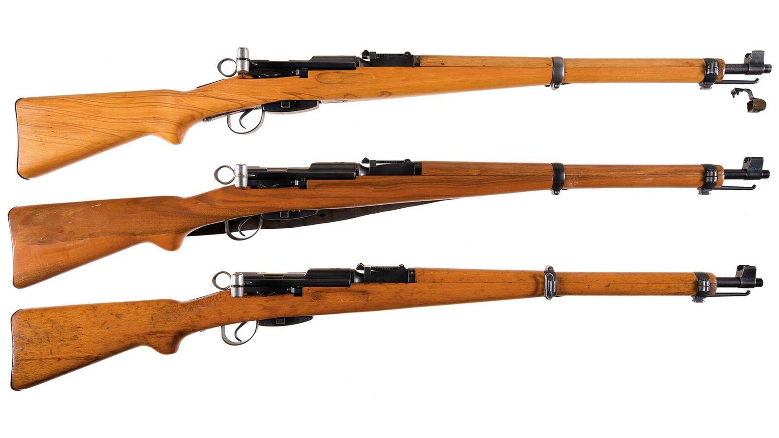 Three Swiss Schmidt-Rubin Straight Pull Bolt Action Rifles | Rock ...