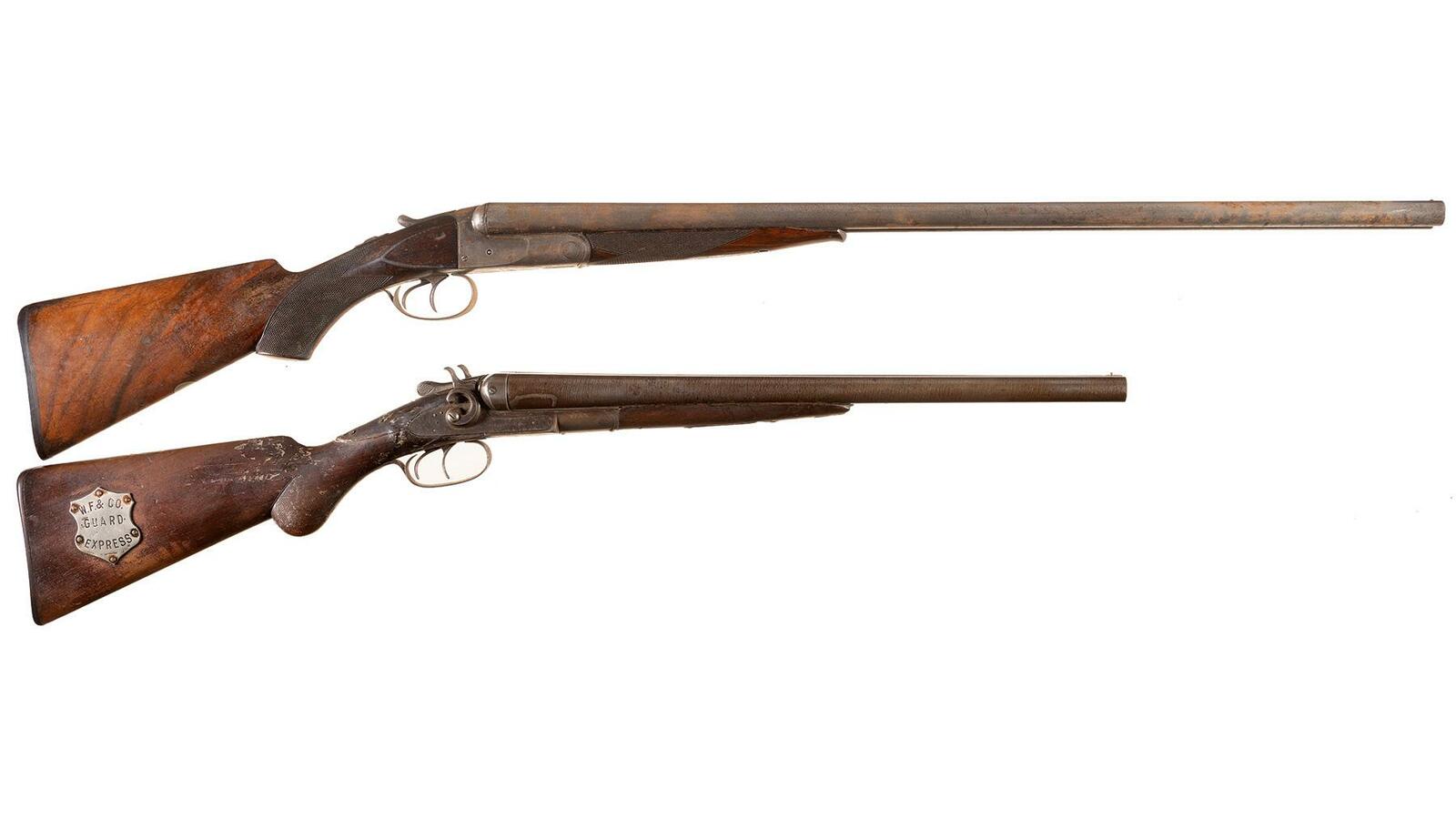 Two Antique Damascus Double Barrel Shotguns | Rock Island Auction
