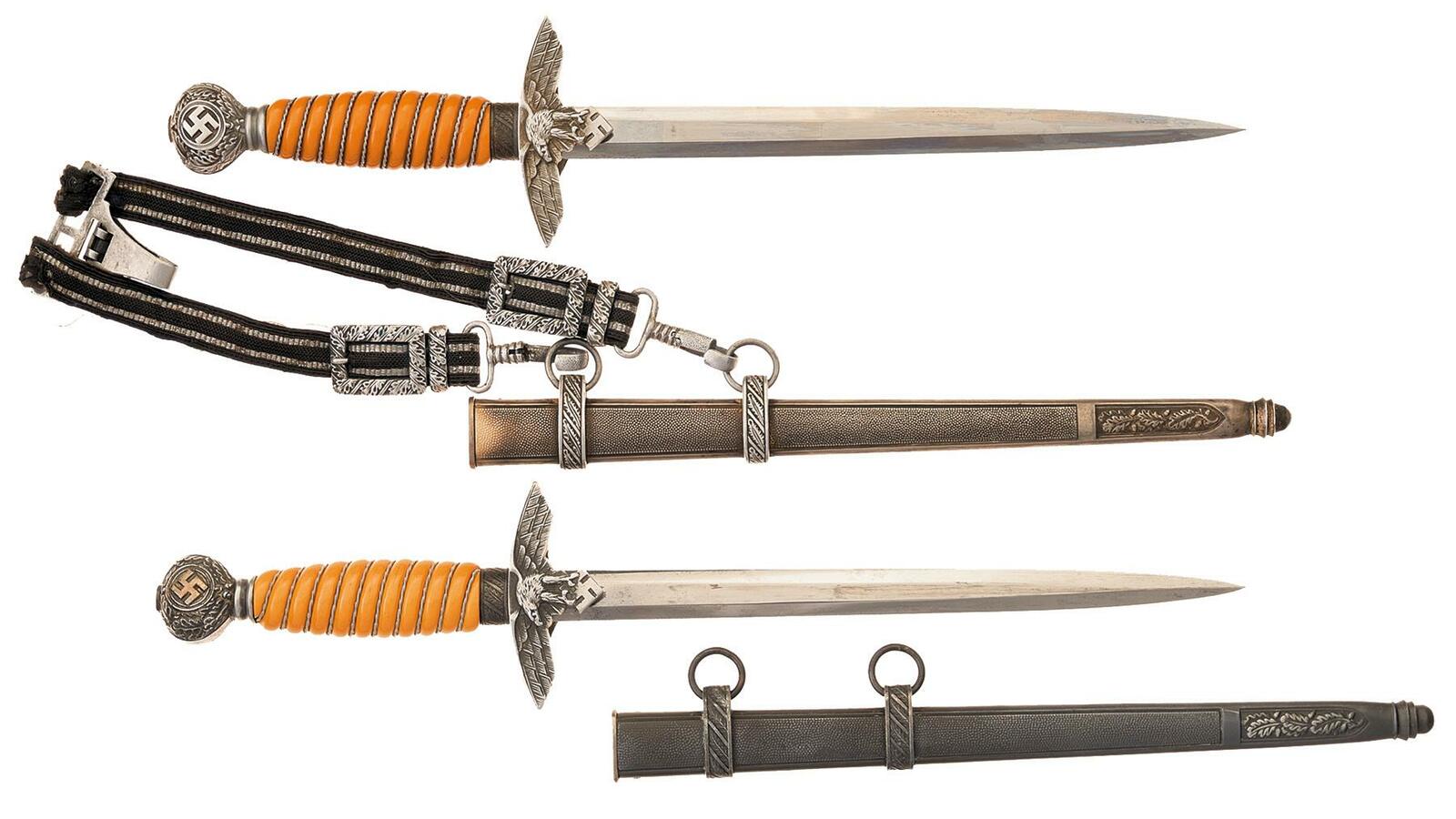 Two SMF Luftwaffe Second Pattern Officer's Daggers with Sheaths | Rock ...