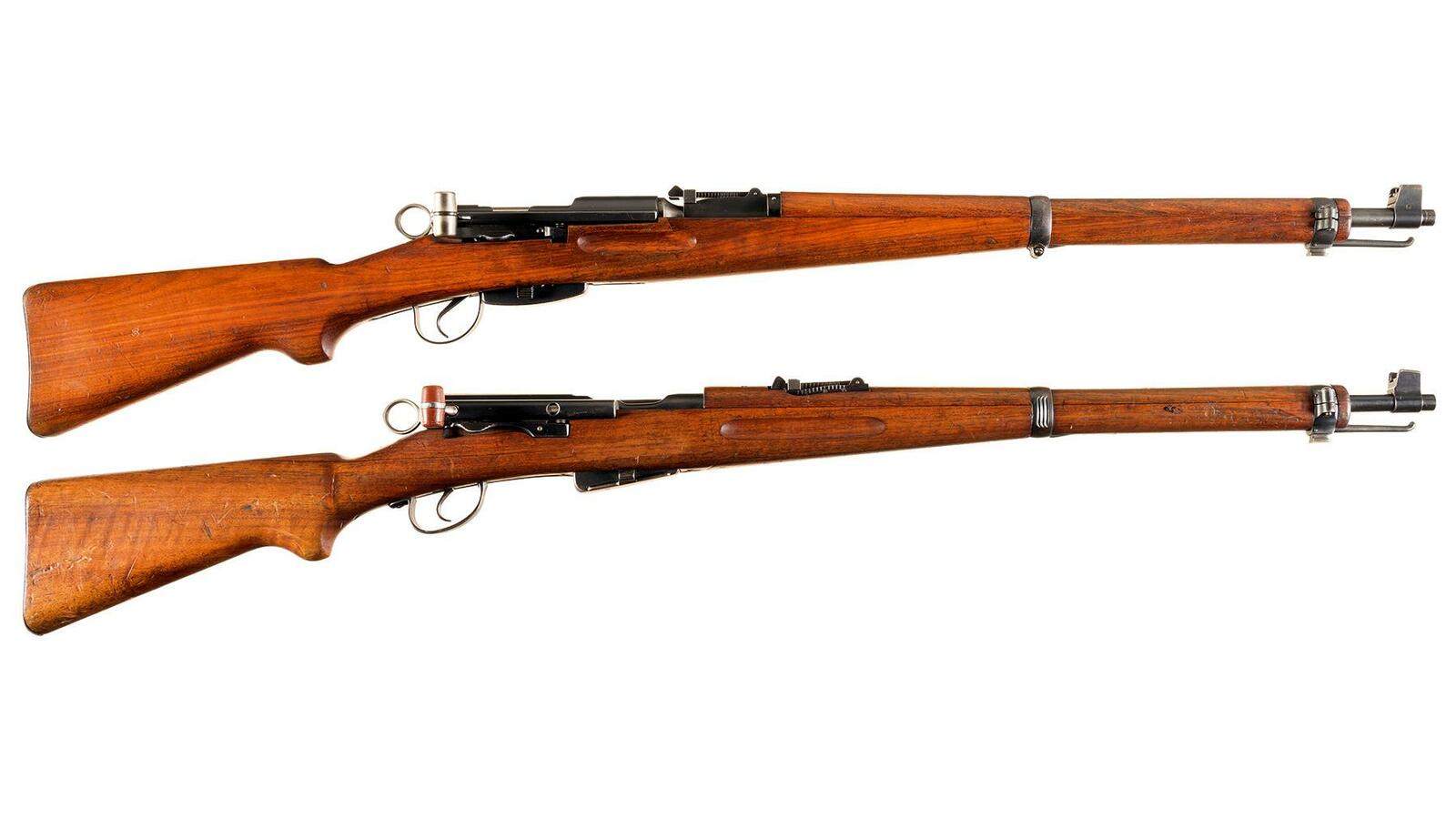 Two Swiss Schmidt-Rubin Straight Pull Bolt Action Long Guns | Rock ...