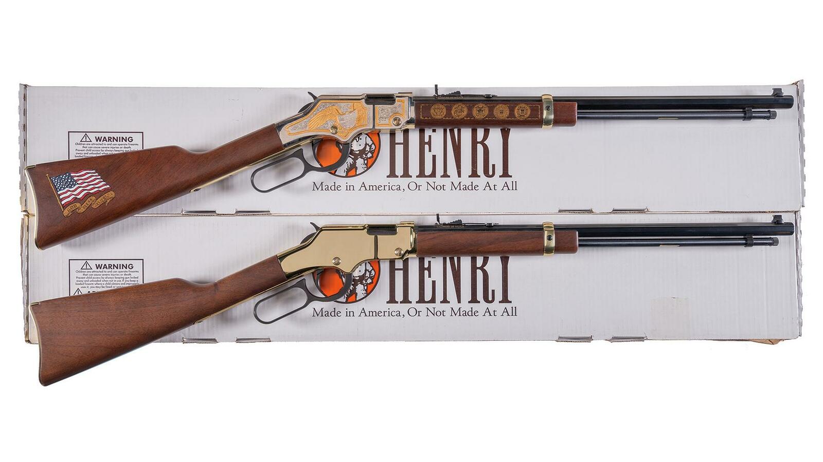 Two Boxed Henry Repeating Arms Lever Action Rifles w/ Boxes | Rock ...