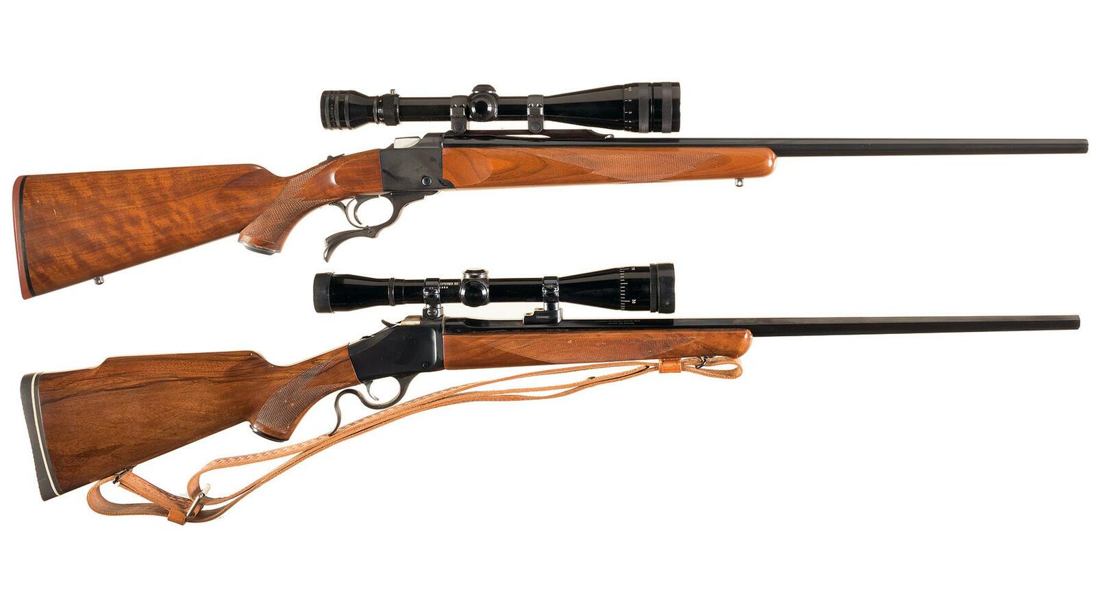 Two Scoped Single Shot Falling Block Rifles | Rock Island Auction