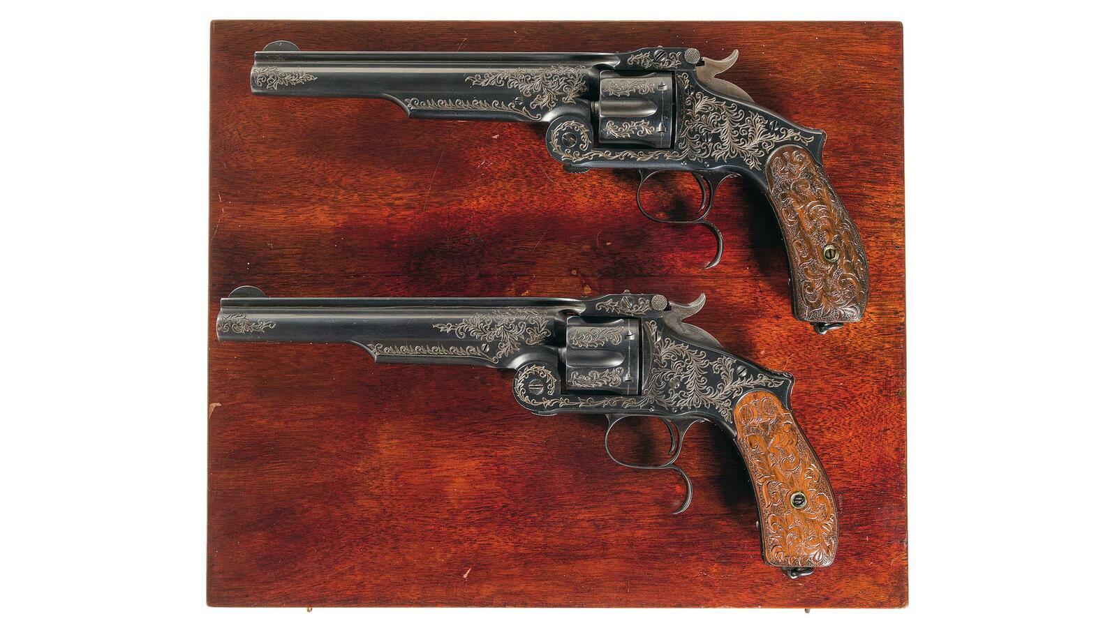 Engraved Pair of Smith & Wesson No. 3 Russian Revolvers | Rock Island ...