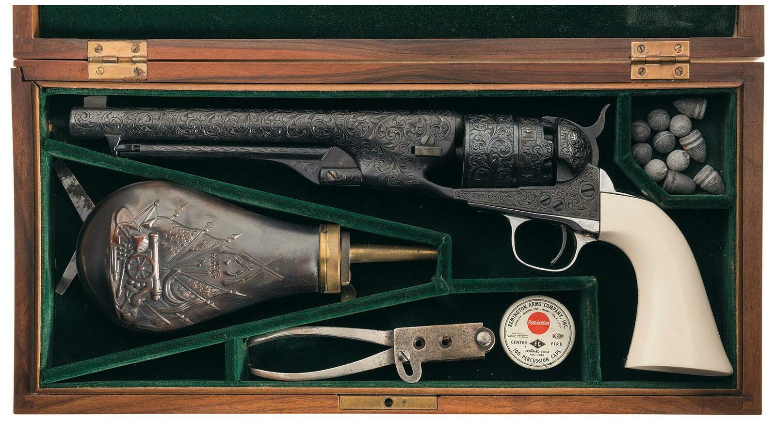 Cased Engraved Colt Model 1860 Army Revolver | Rock Island Auction Cased Engraved Colt Model 1860 Army Revolver | Rock Island Auction
