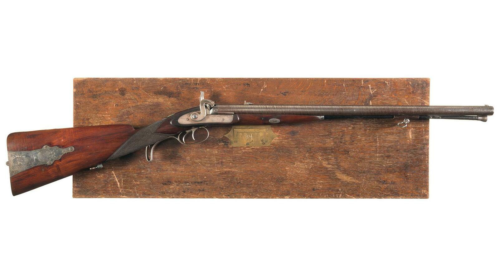 Engraved James Wilkinson & Son Percussion Double Rifle with Case | Rock ...