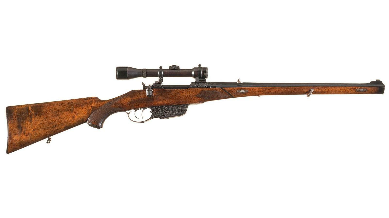 Engraved German Bolt Action Rifle with Scope | Rock Island Auction