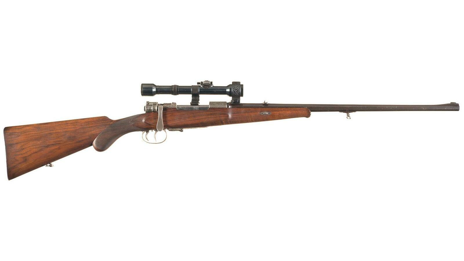 Engraved G. L. Rasch Bolt Action Rifle with Scope | Rock Island Auction