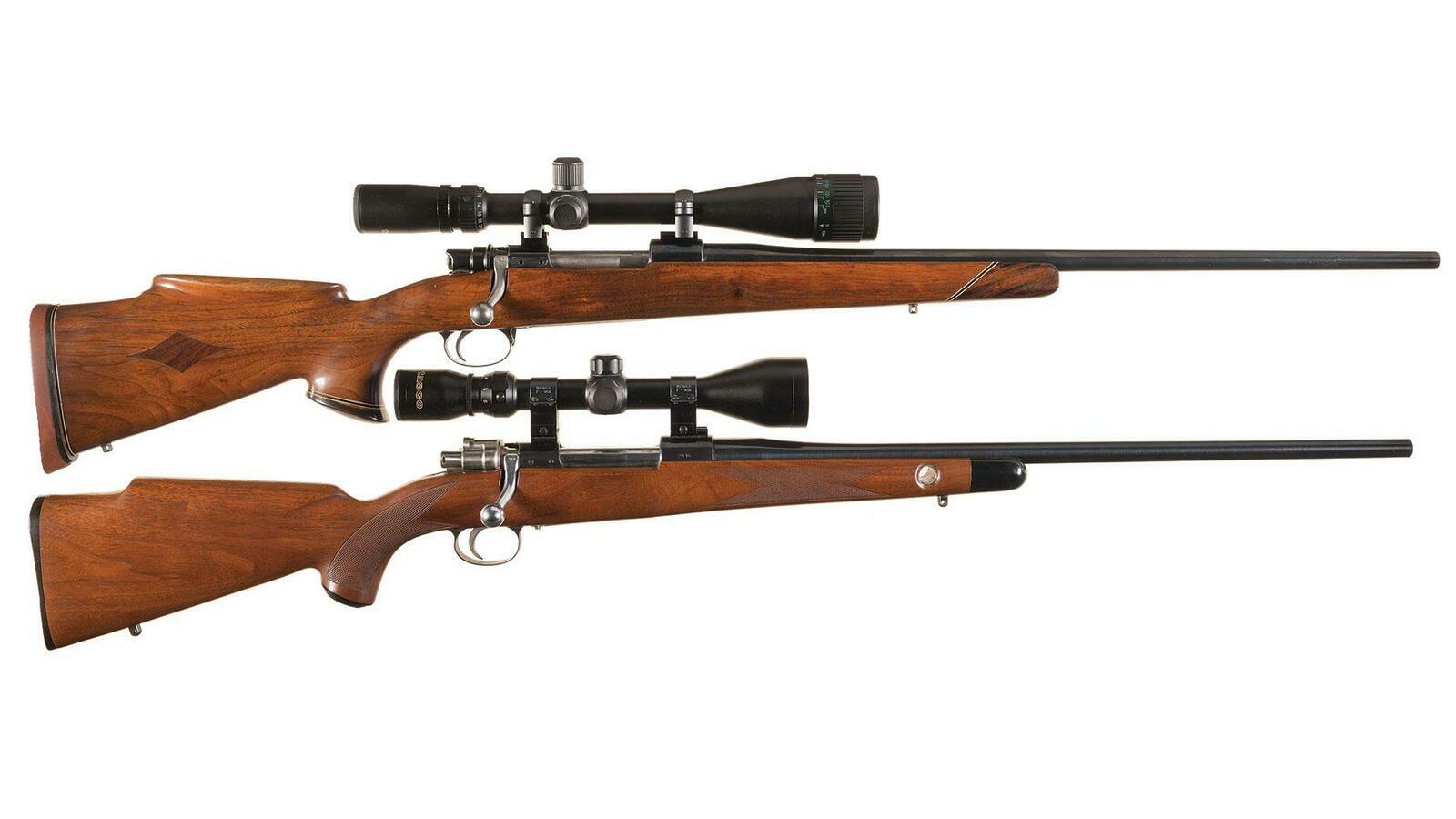 Two Belgian Bolt Action Rifles with Scopes | Rock Island Auction