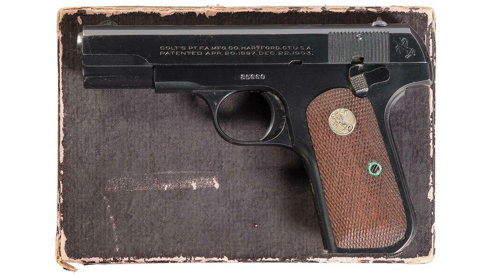 Colt Model 1908 Pocket Hammerless Semi-Automatic Pistol with Box | Rock ...