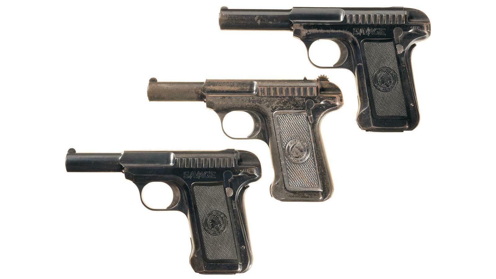 Three Savage Semi-Automatic Pistols | Rock Island Auction