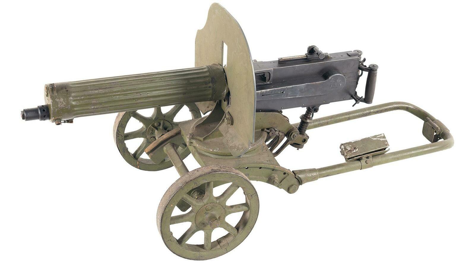 Inert Soviet Maxim PM1910 with Wheeled Mount and Shield | Rock Island ...