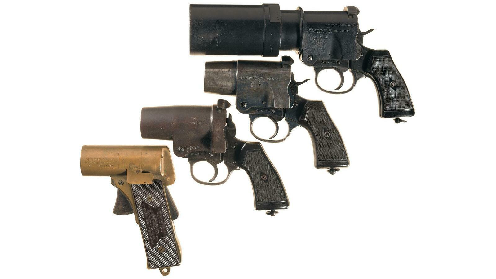 Four Military Flare Pistols | Rock Island Auction