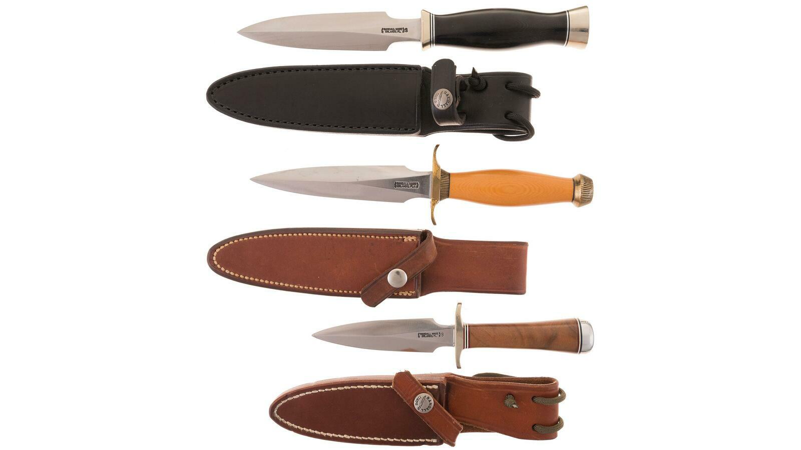 Three Randall Made Stiletto Knives with Sheaths | Rock Island Auction