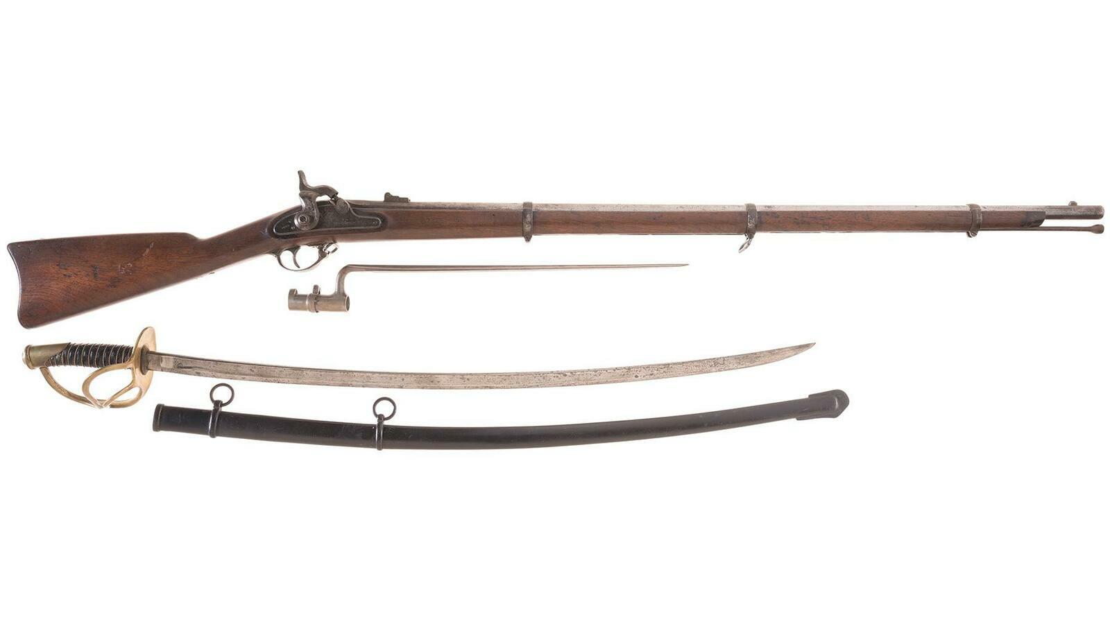 Springfield 1863 Rifle-Musket, Bayonet, and Cavalry Saber | Rock Island ...