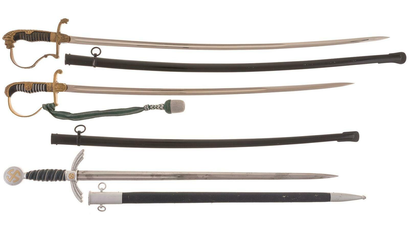 Three German Military Style Swords with Scabbards | Rock Island Auction