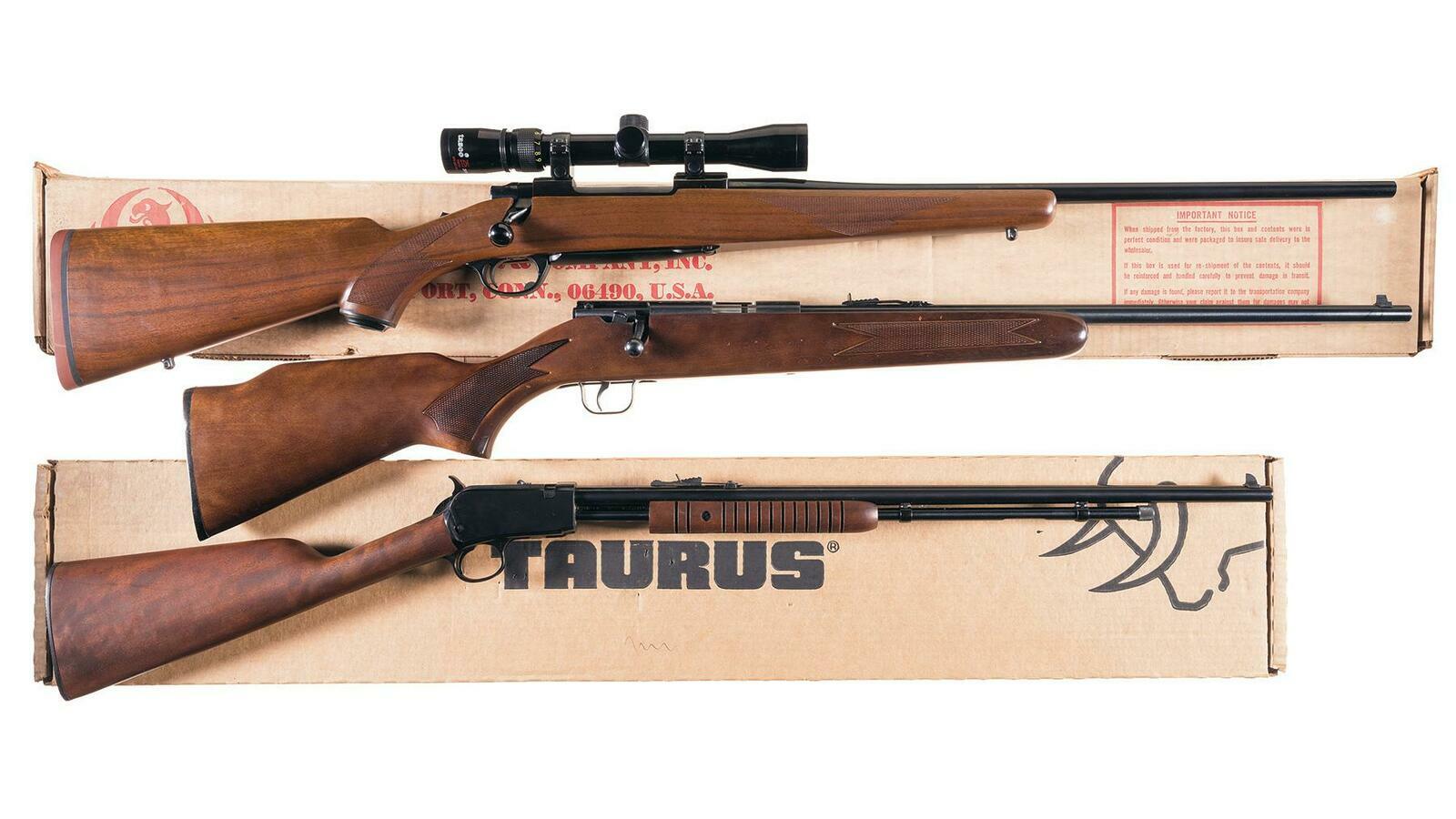 Three Rifles with Boxes | Rock Island Auction