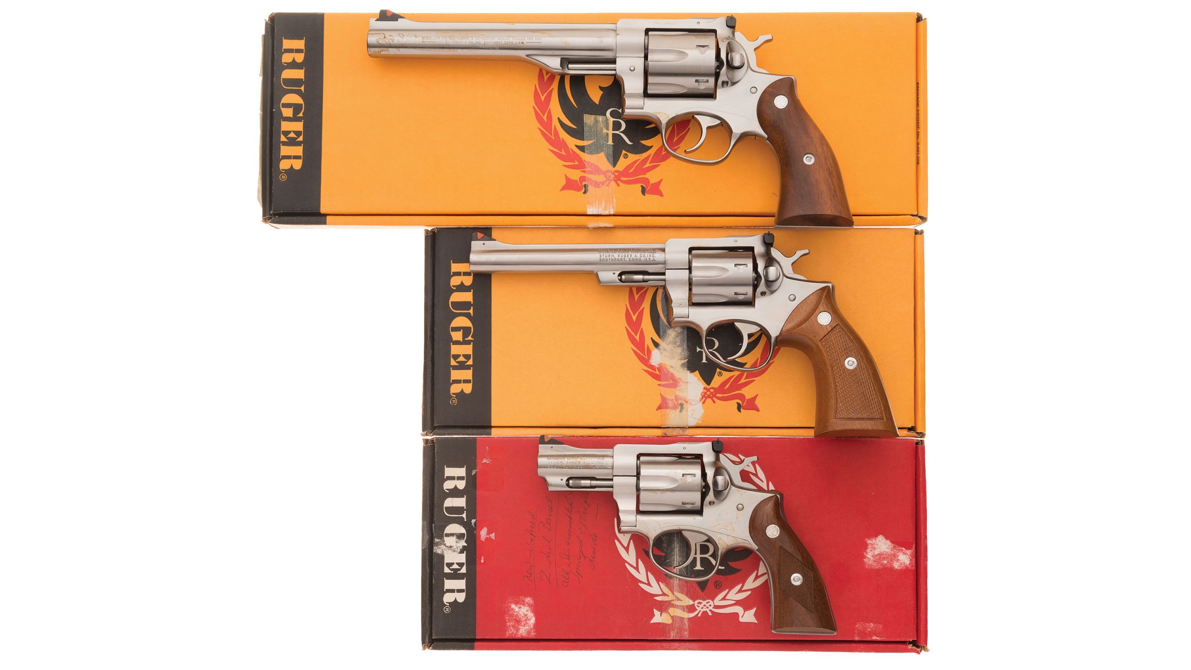 Three Ruger Double Action Revolvers with Boxes | Rock Island Auction