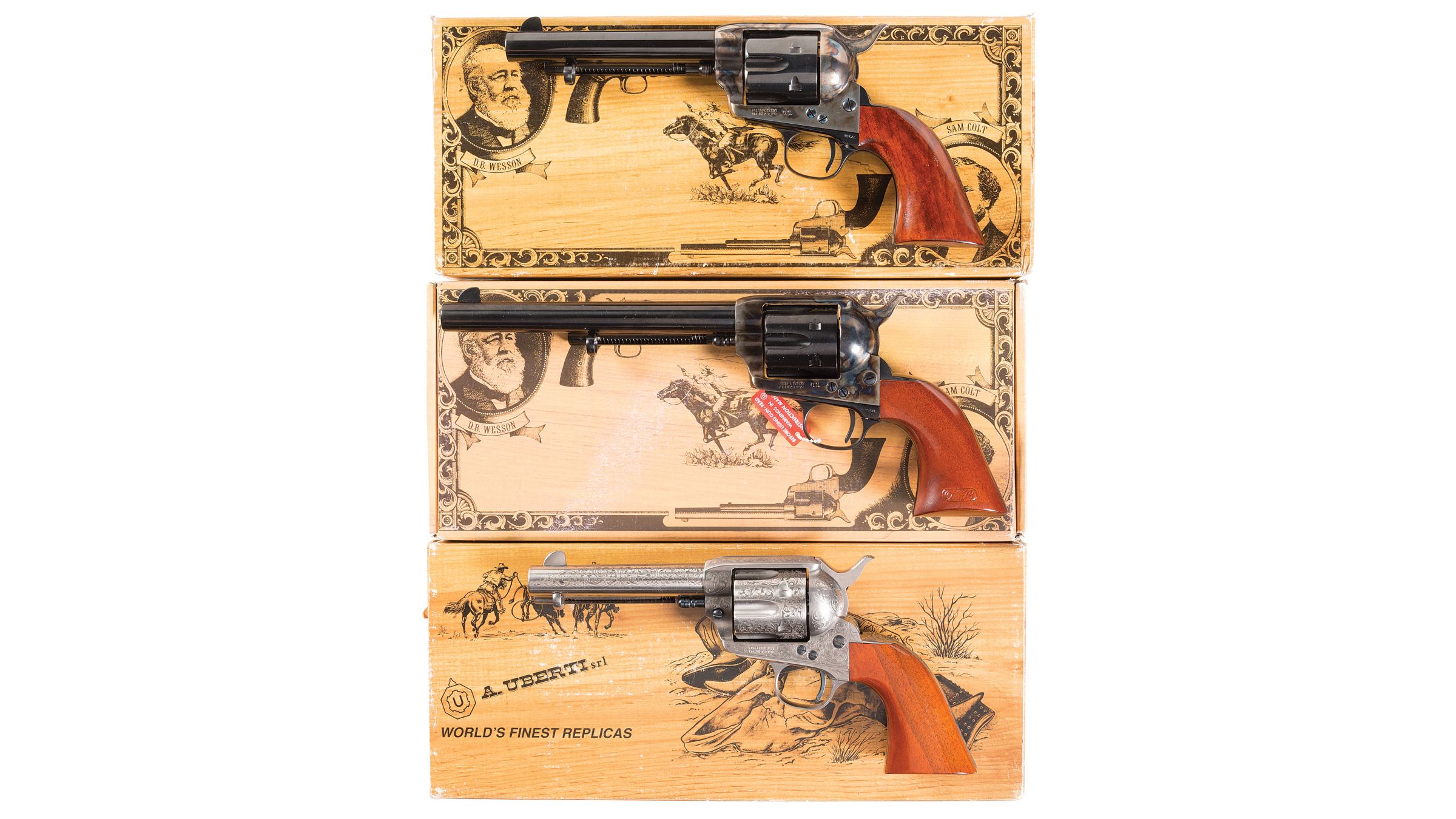 Three Uberti Single Action Revolvers with Boxes | Rock Island Auction