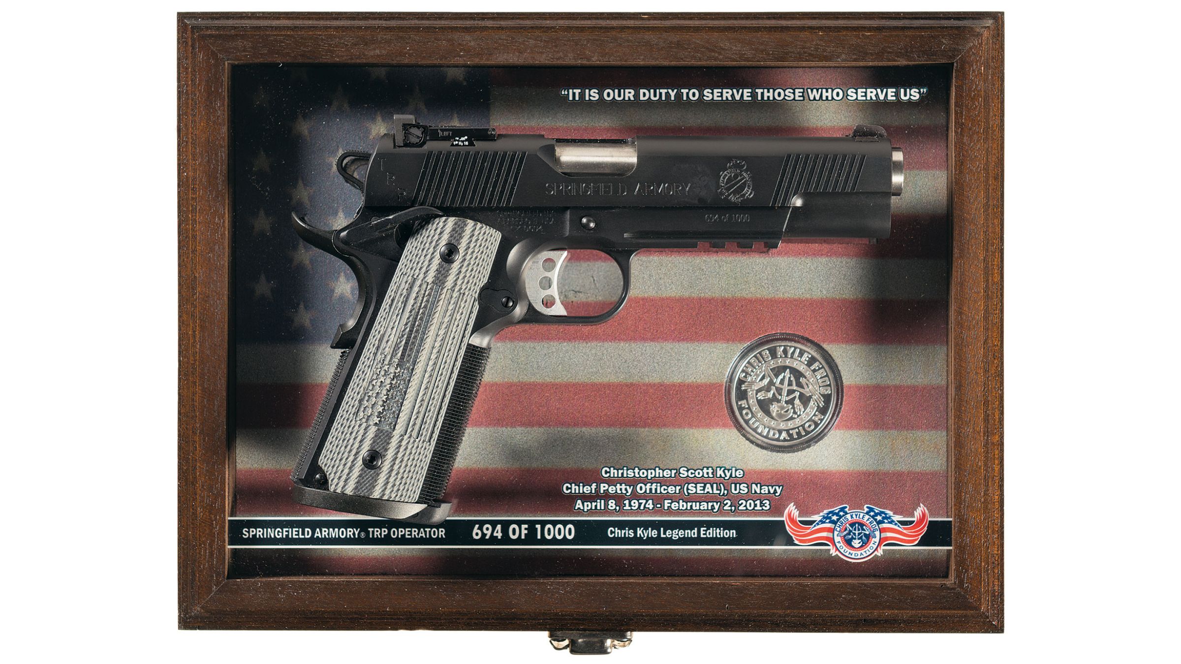 Cased Springfield Armory Inc. 1911-A1 Chris Kyle TRP Operator | Rock ...