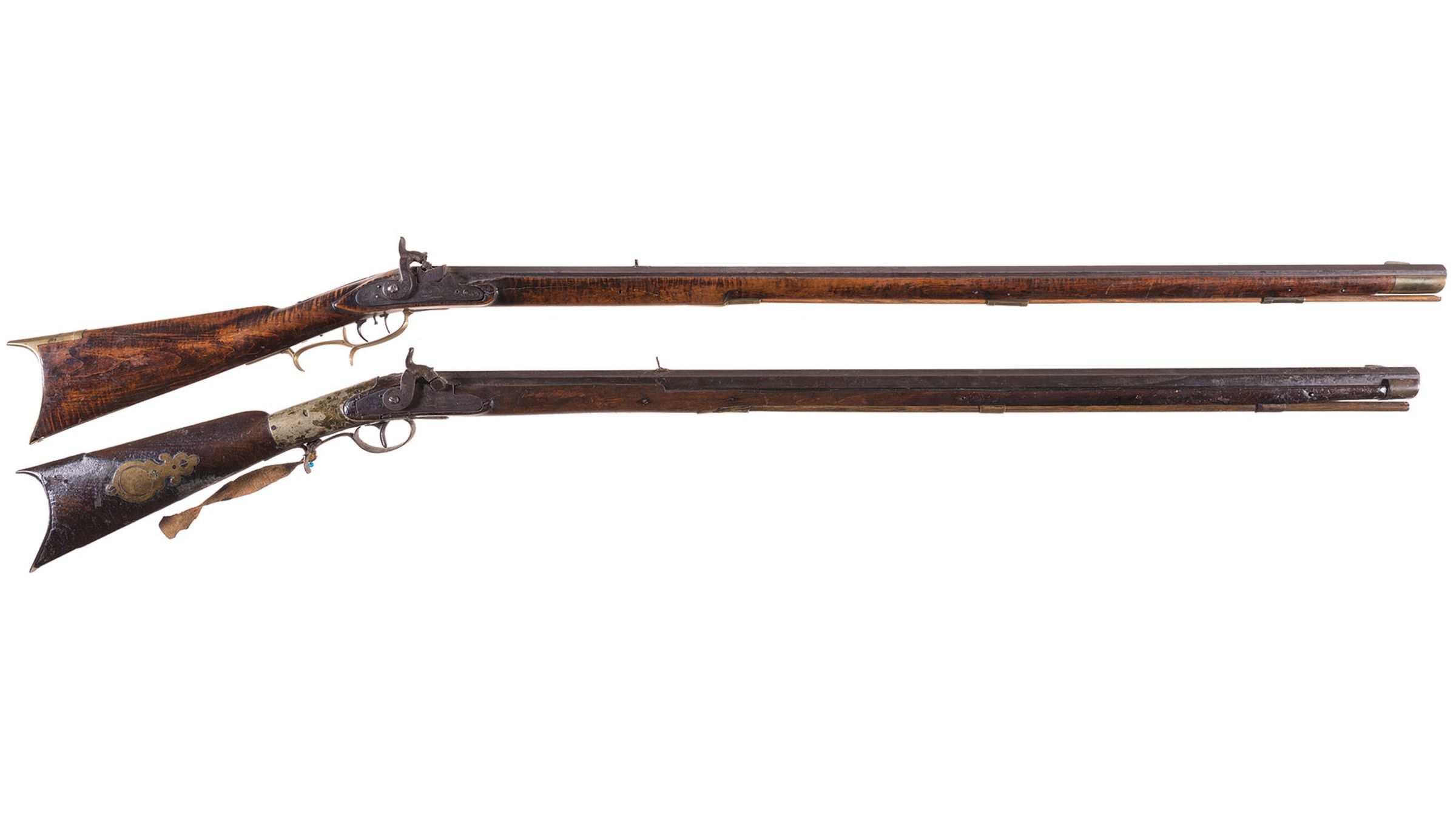 Two Leman Percussion Full Stock Rifles | Rock Island Auction