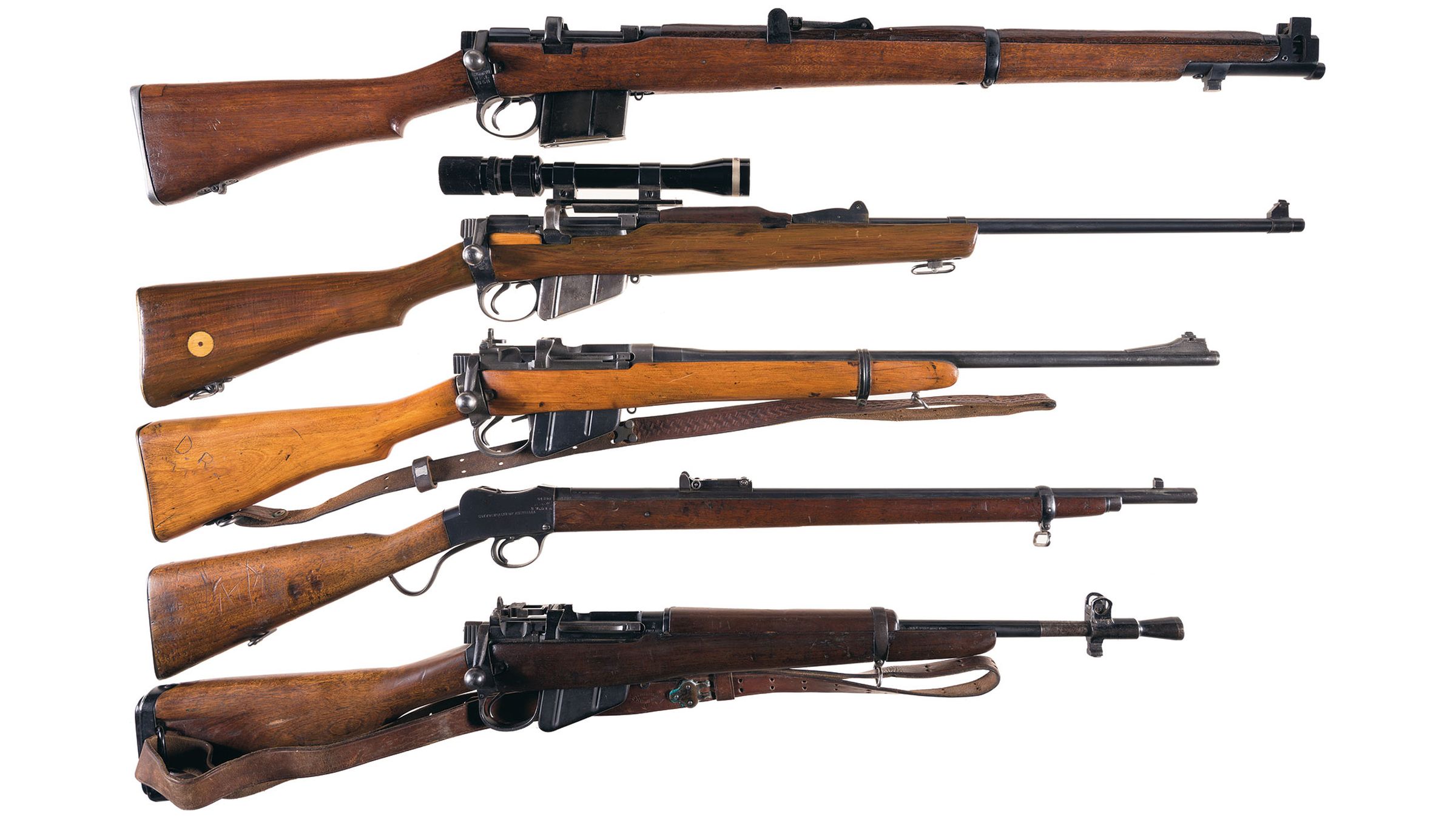 Five Enfield/SMLE Bolt Action Long Guns | Rock Island Auction