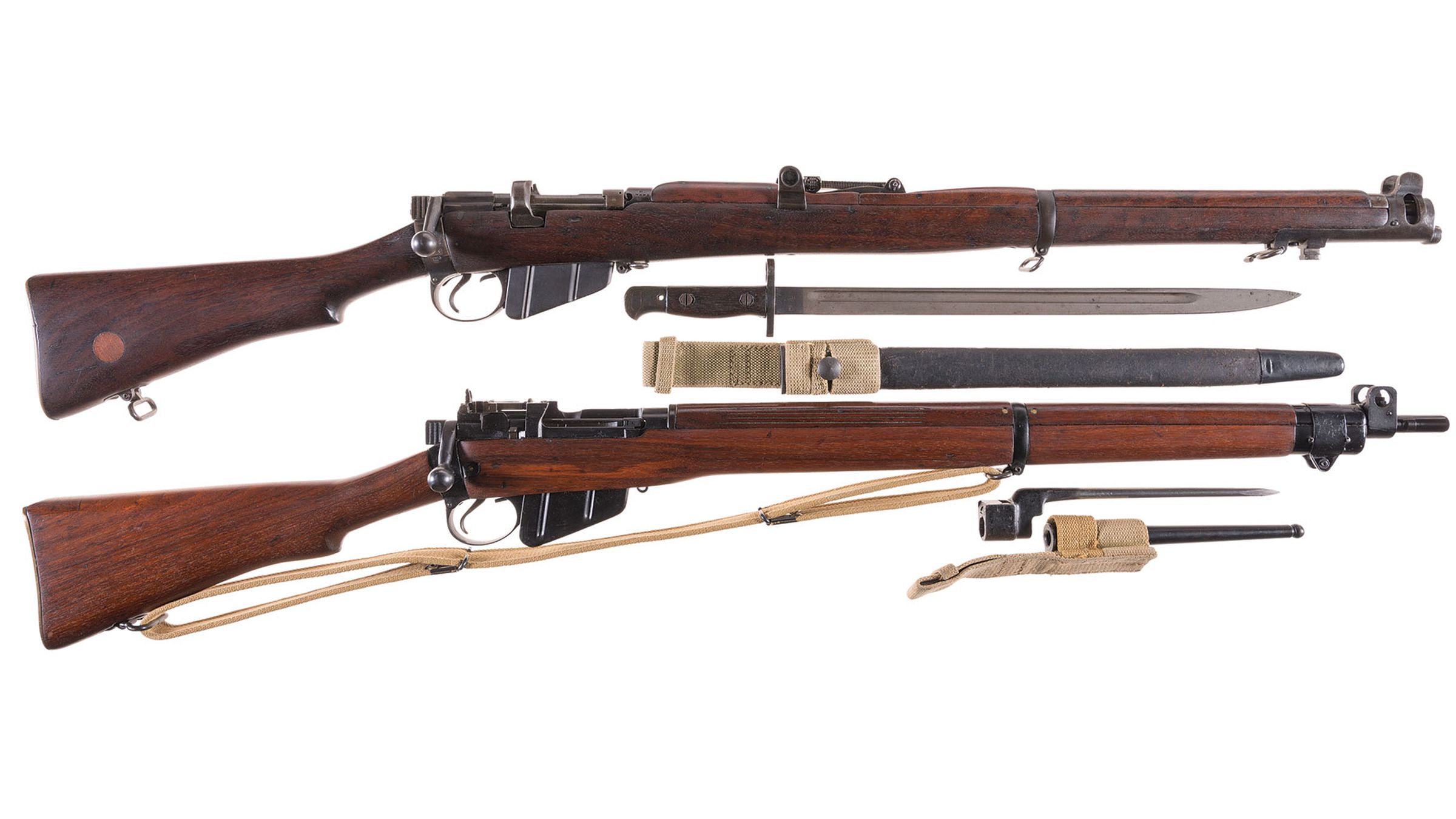 Two British Military Bolt Action Rifles with Bayonets | Rock Island Auction