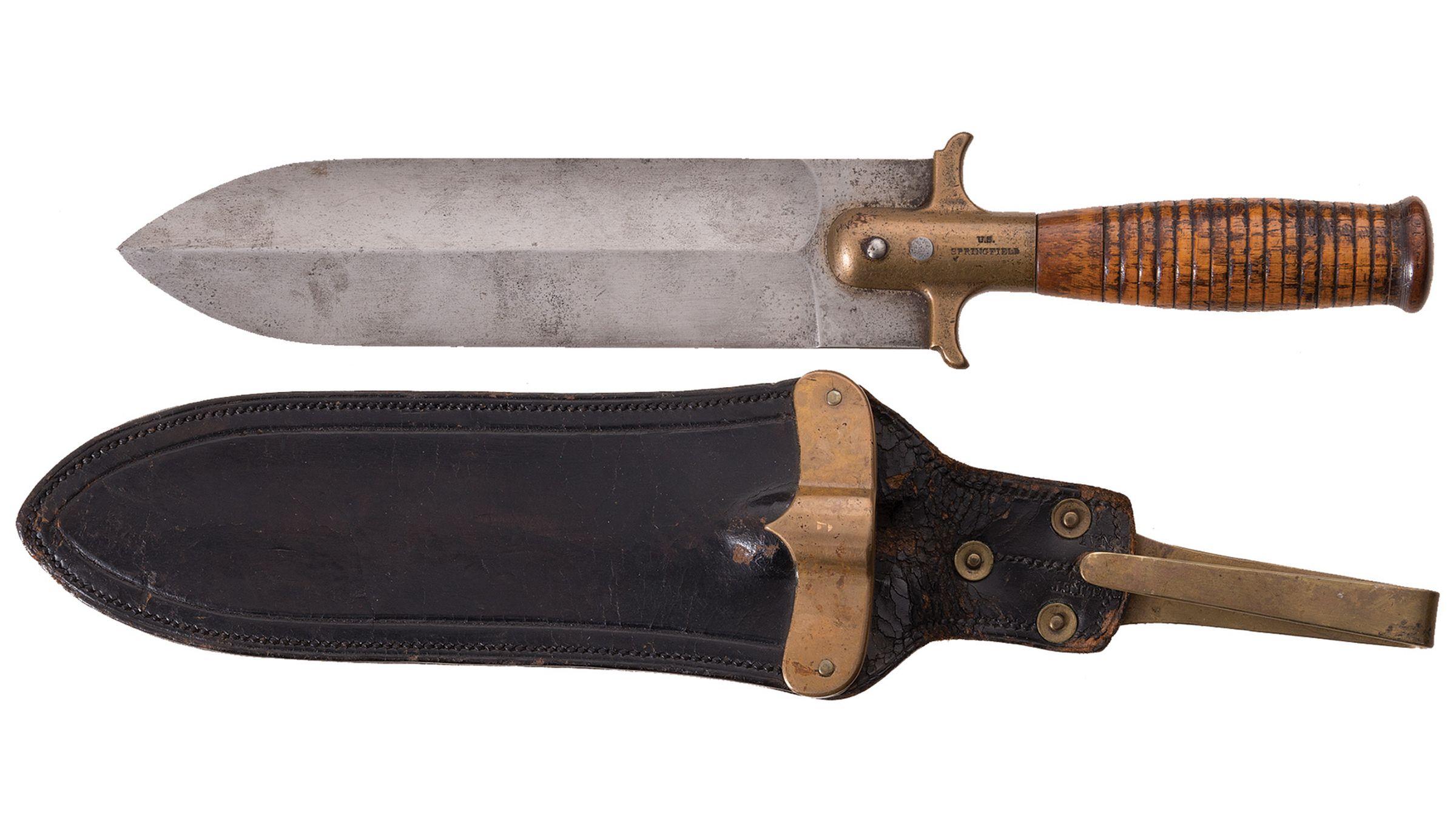 U.S. Springfield Model 1880 Hunting Knife with Sheath | Rock Island Auction