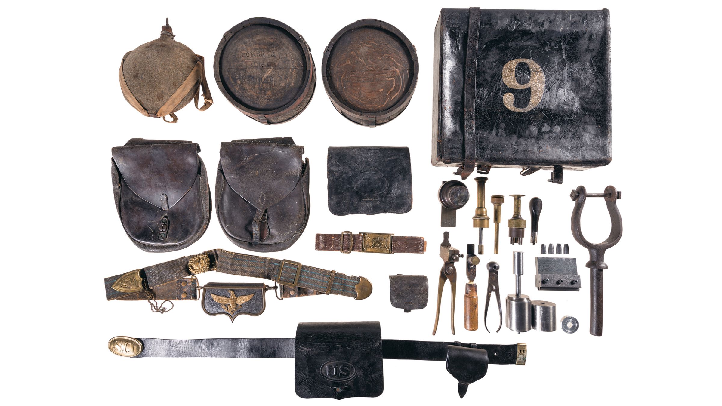 Case of Accessories and Assortment of Civil War Era Kit | Rock Island ...