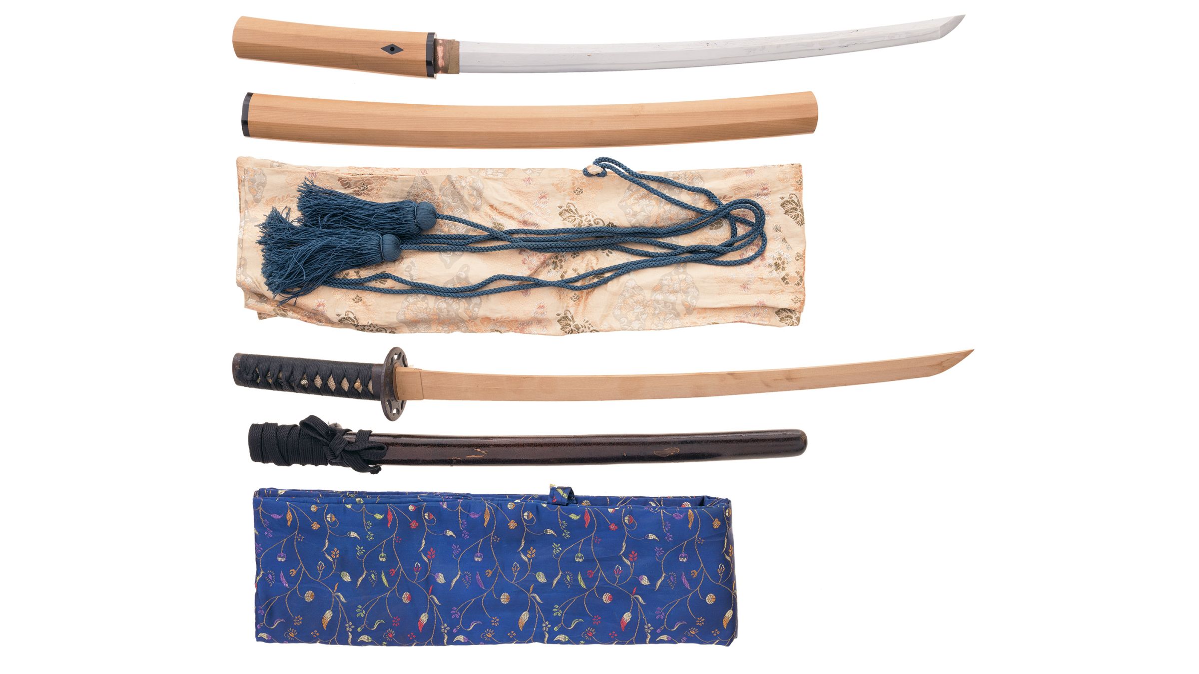 Signed Wakizashi-Length Japanese Sword Blade with Furniture and | Rock ...
