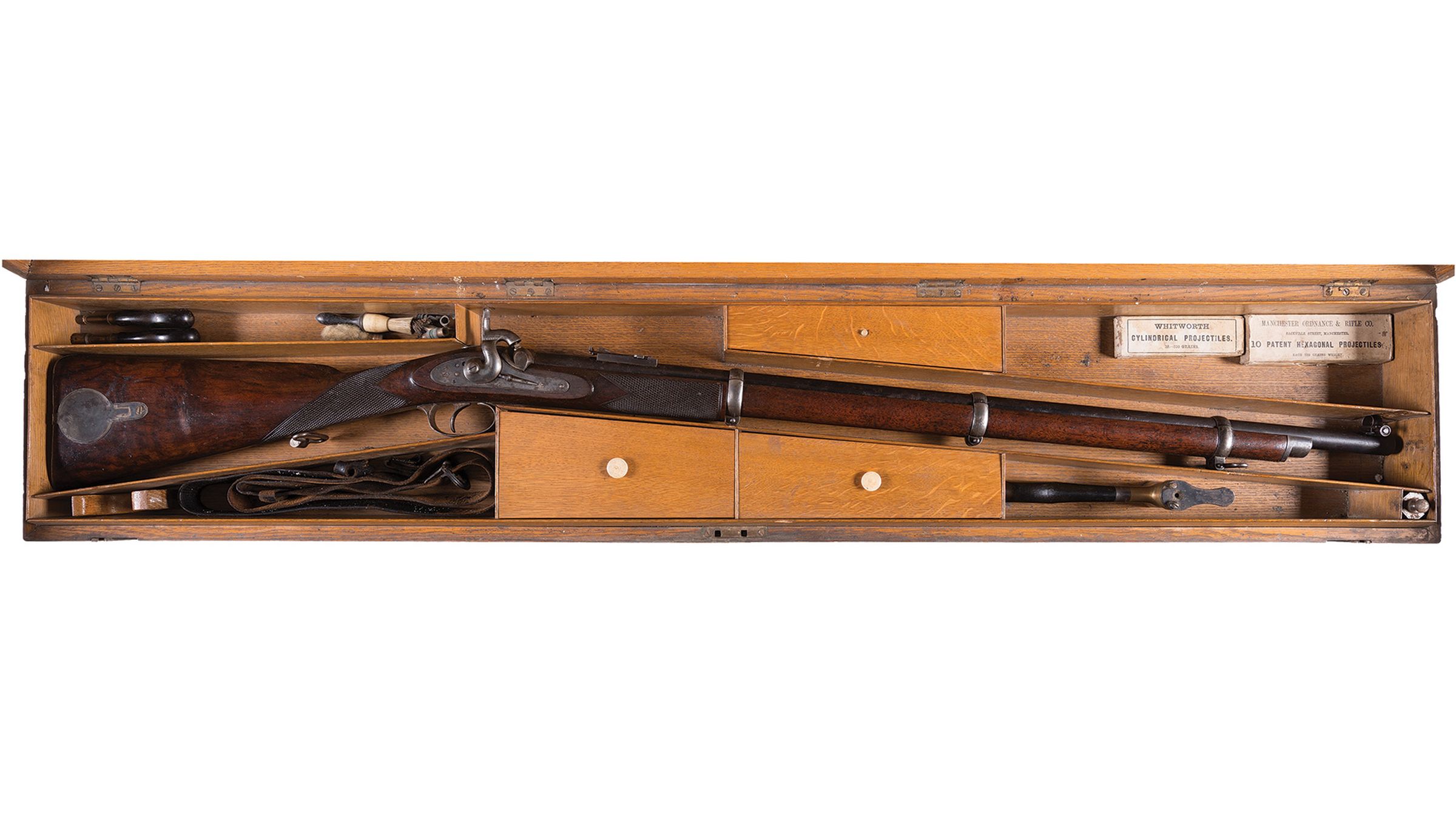 Cased Whitworth Rifle Co. Percussion Military Match Style Rifle | Rock ...