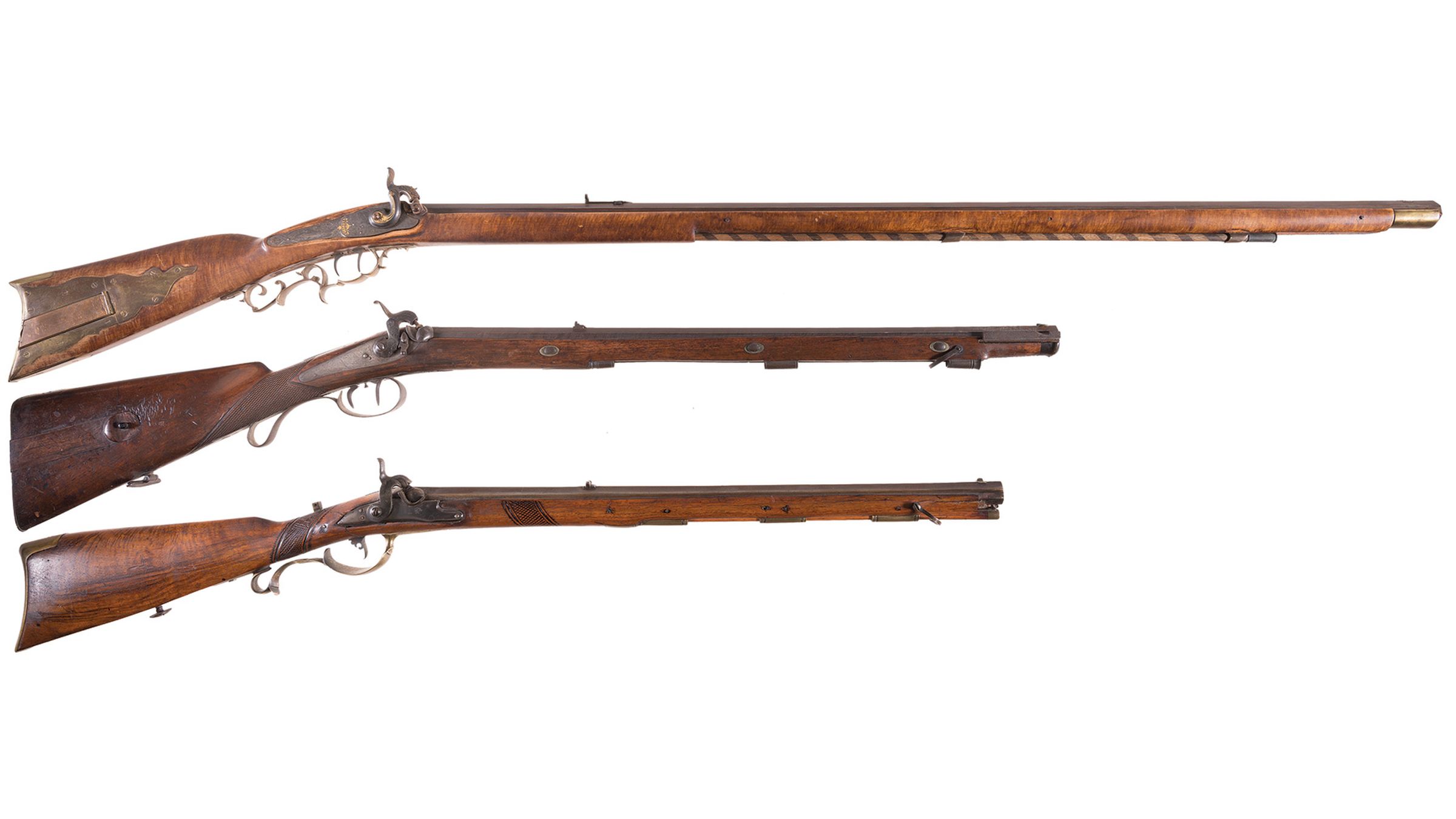 Three Full Stock Percussion Rifles | Rock Island Auction