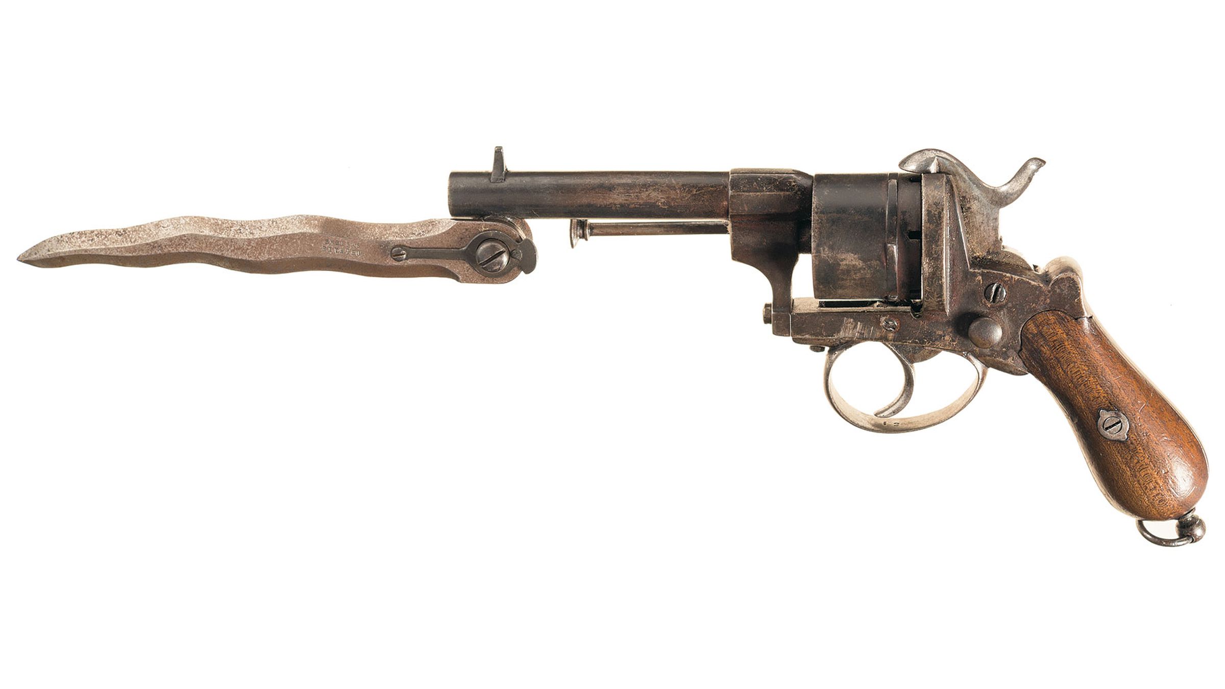Belgian Proofed Pinfire Revolver with Folding Bayonet | Rock Island Auction