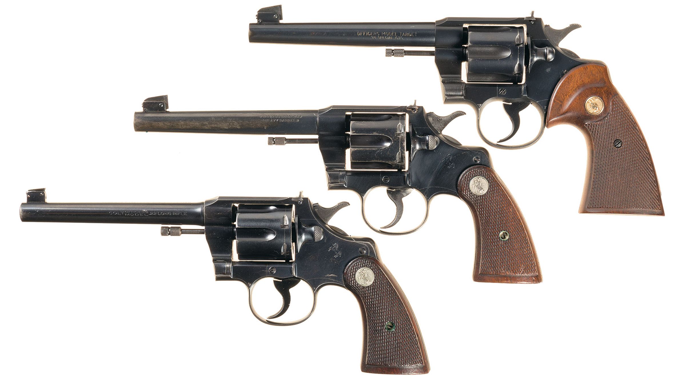 Three Colt Double Action Target Revolvers | Rock Island Auction