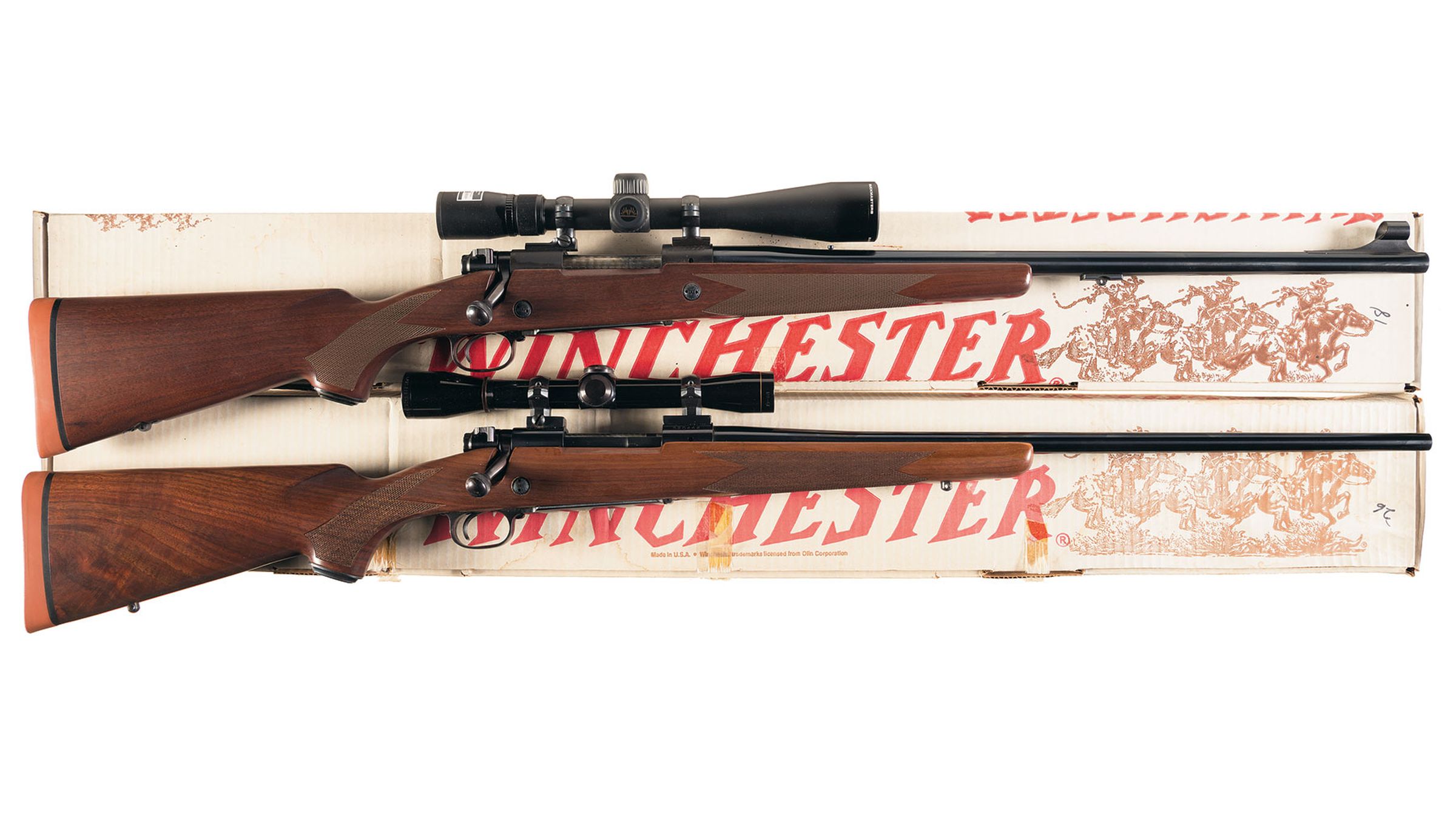 Two Scope Winchester Model 70 Bolt Action Rifles with Boxes | Rock ...