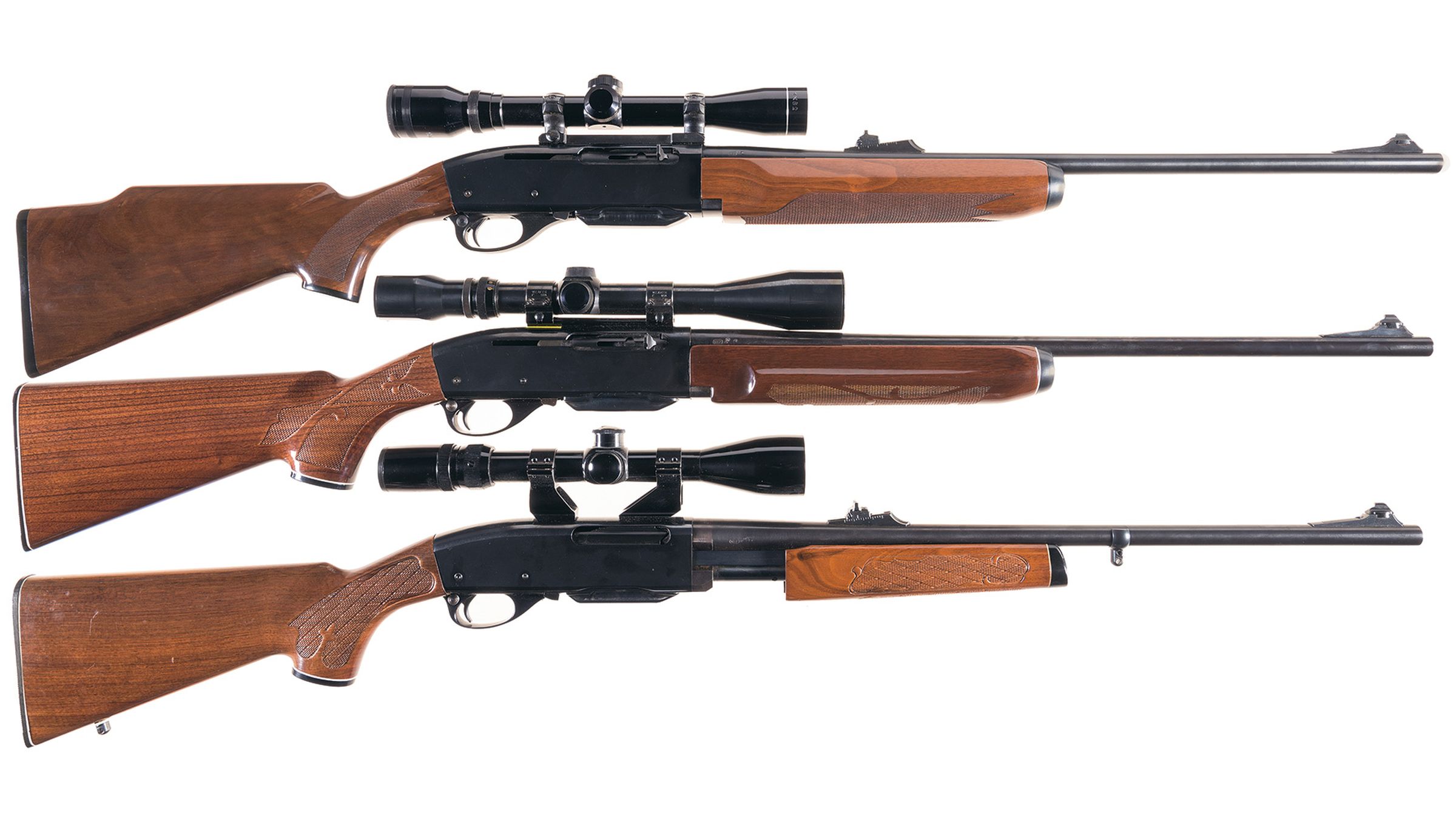 Three Remington Rifles with Scopes | Rock Island Auction