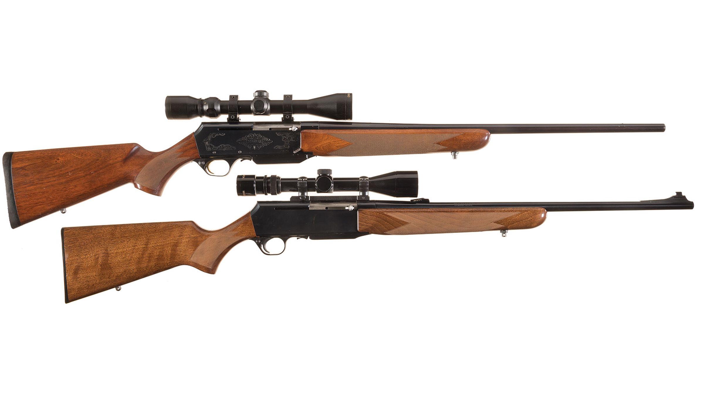 Two Belgian Browning BAR Semi-Automatic Rifles with Scopes | Rock ...