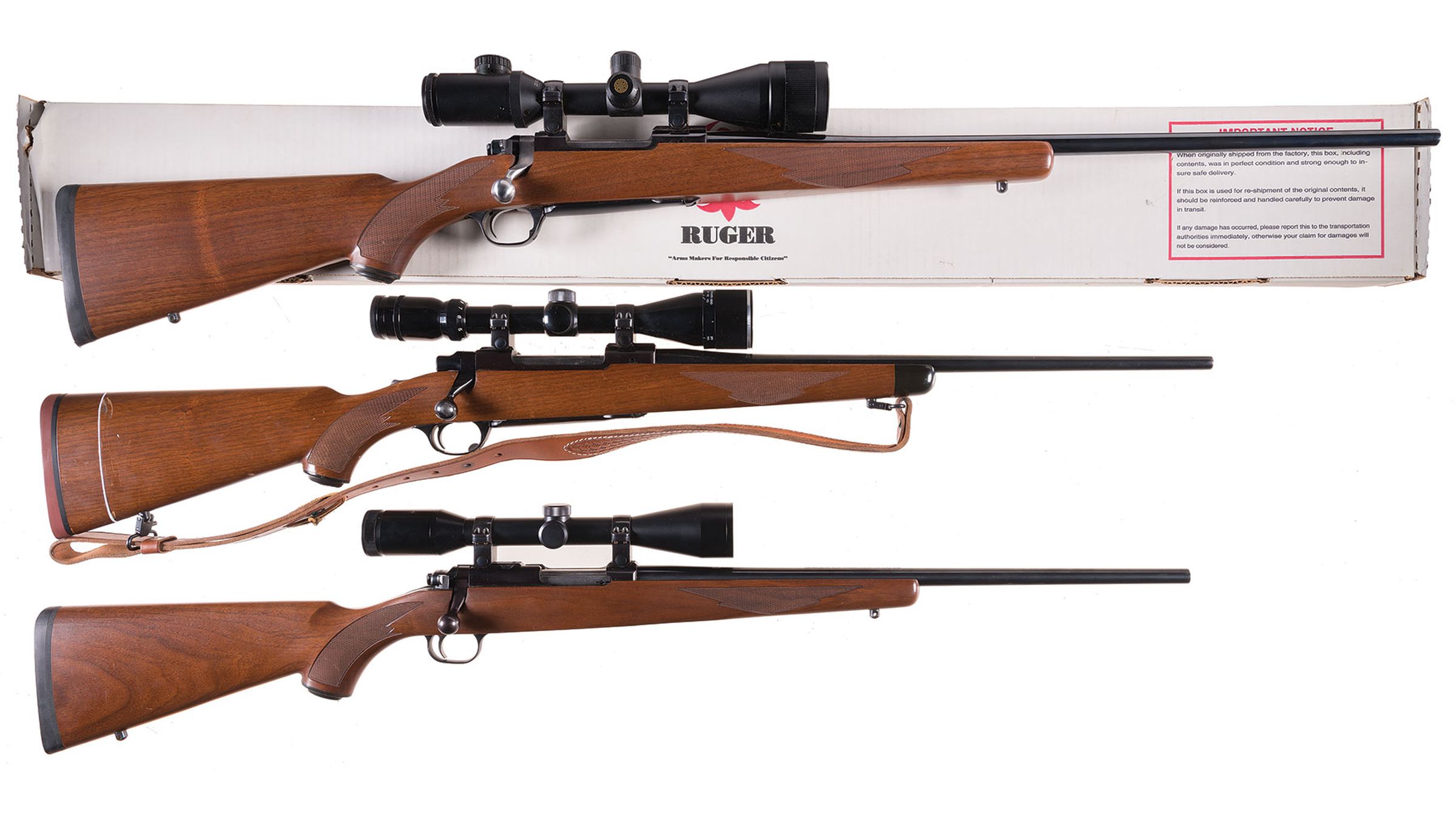 Three Scoped Ruger Rifles | Rock Island Auction