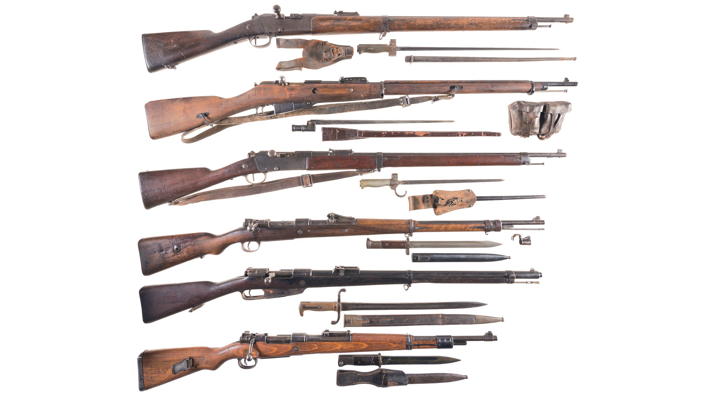 Six European Military Bolt Action Rifles with Bayonets | Rock Island ...