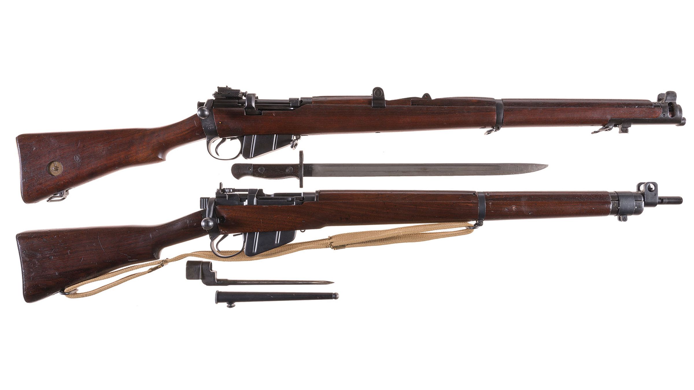 Two British Military Bolt Action Rifles with Bayonets | Rock Island Auction